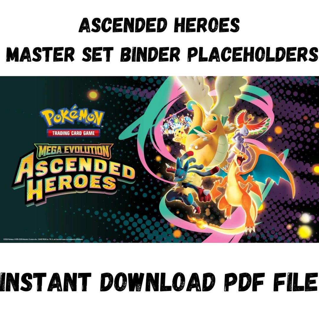 Ascended Heroes - Master Set Binder Placeholder - Pokemon TCG - 2 ...