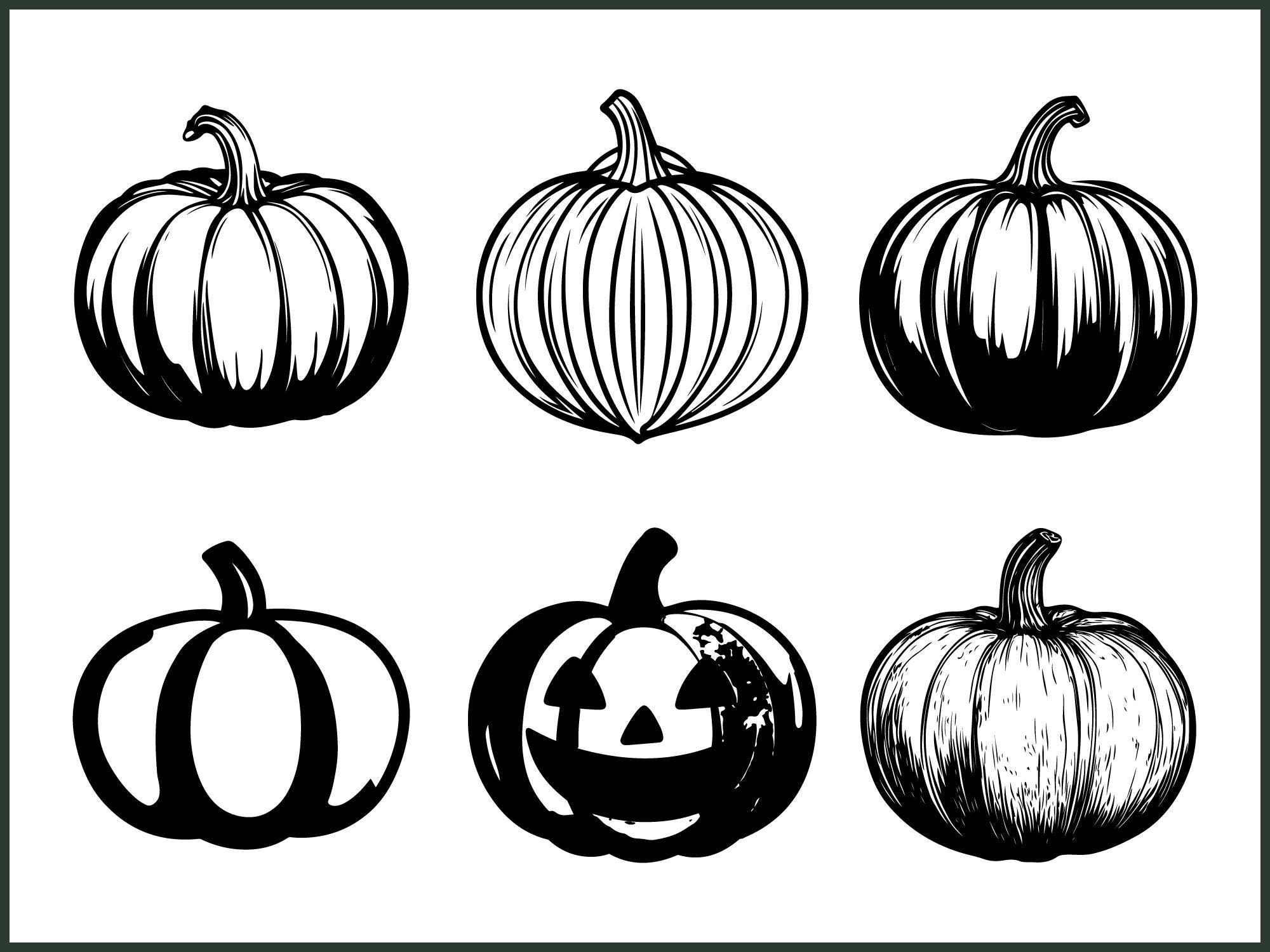 Pumpkin SVG Bundle: Halloween Clipart, Silhouette, and Decal (PNG ...