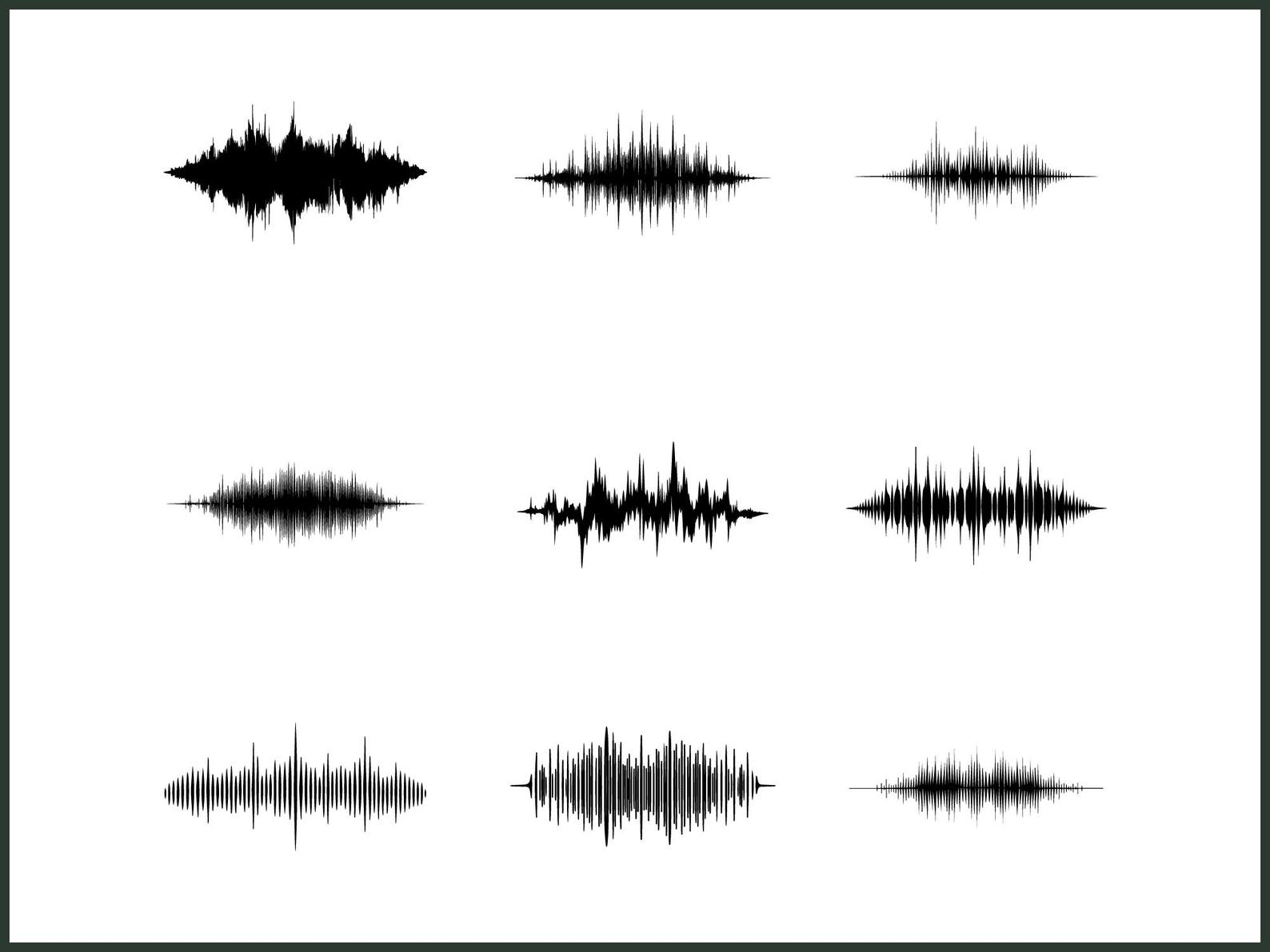 Sound Wave SVG Bundle: Clipart, Silhouette, Vector (cut Files, PNG, 300 ...