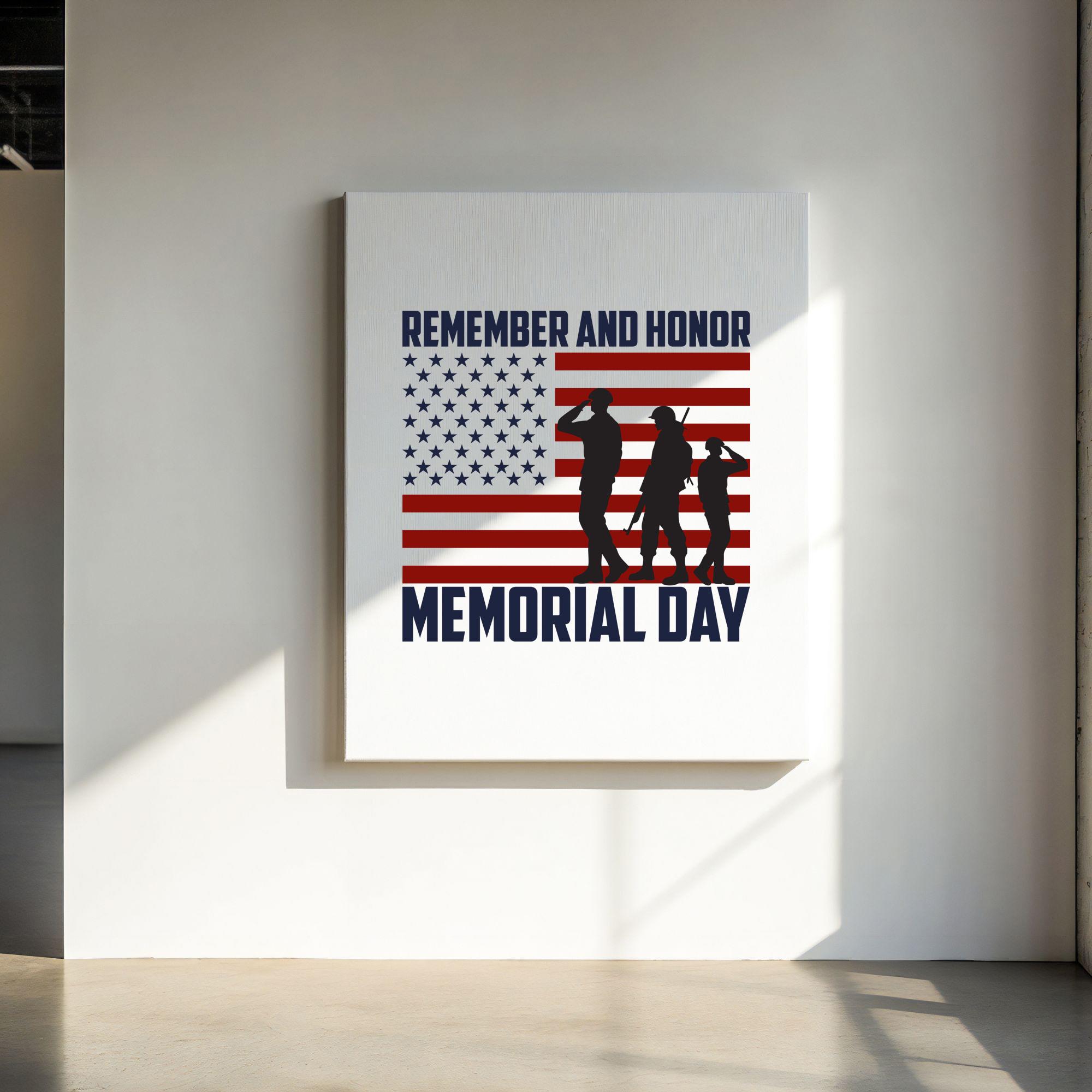 Memorial Day Remember and Honor Design | USA Flag, Soldiers (svg, Png ...