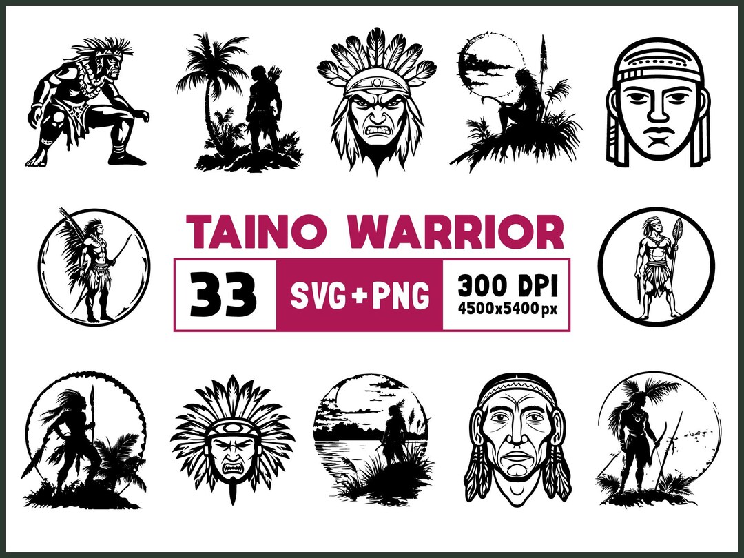 Taino Warrior Svg Png Bundle, Taino Warrior Silhouette, Taino Warrior ...
