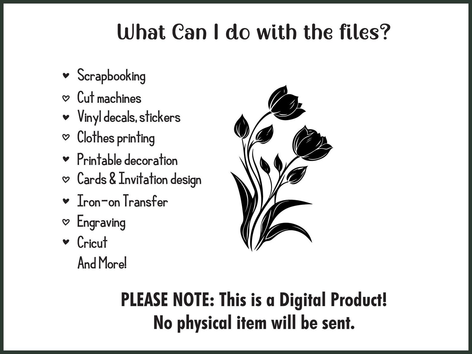 Tulip Flower SVG Bundle: Clipart, Silhouette, Vector (digital Download ...