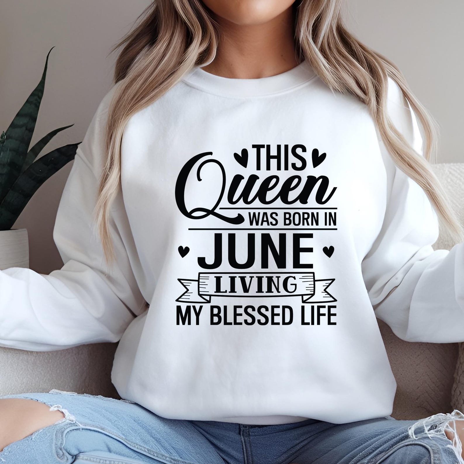 This Queen Was Born in June Living My Blessed Life Svg Png, June ...