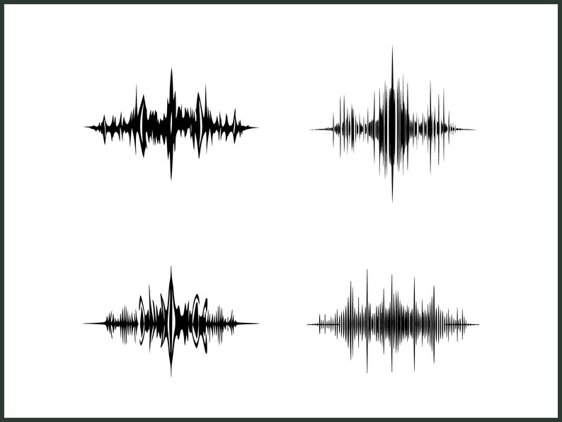Sound Wave SVG Bundle: Clipart, Silhouette, Vector (cut Files, PNG, 300 ...