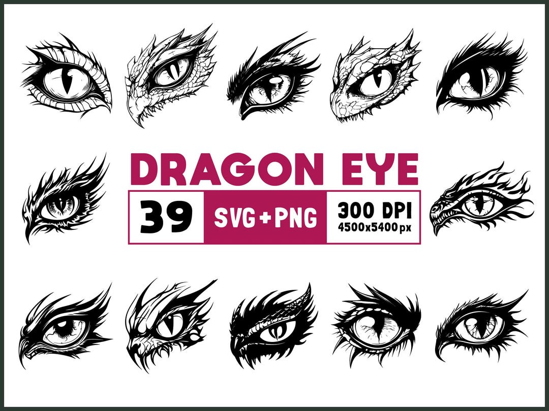 Dragon Eye Svg Bundle, Dragon Eye Silhouette, Dragon Eye Clipart Png ...