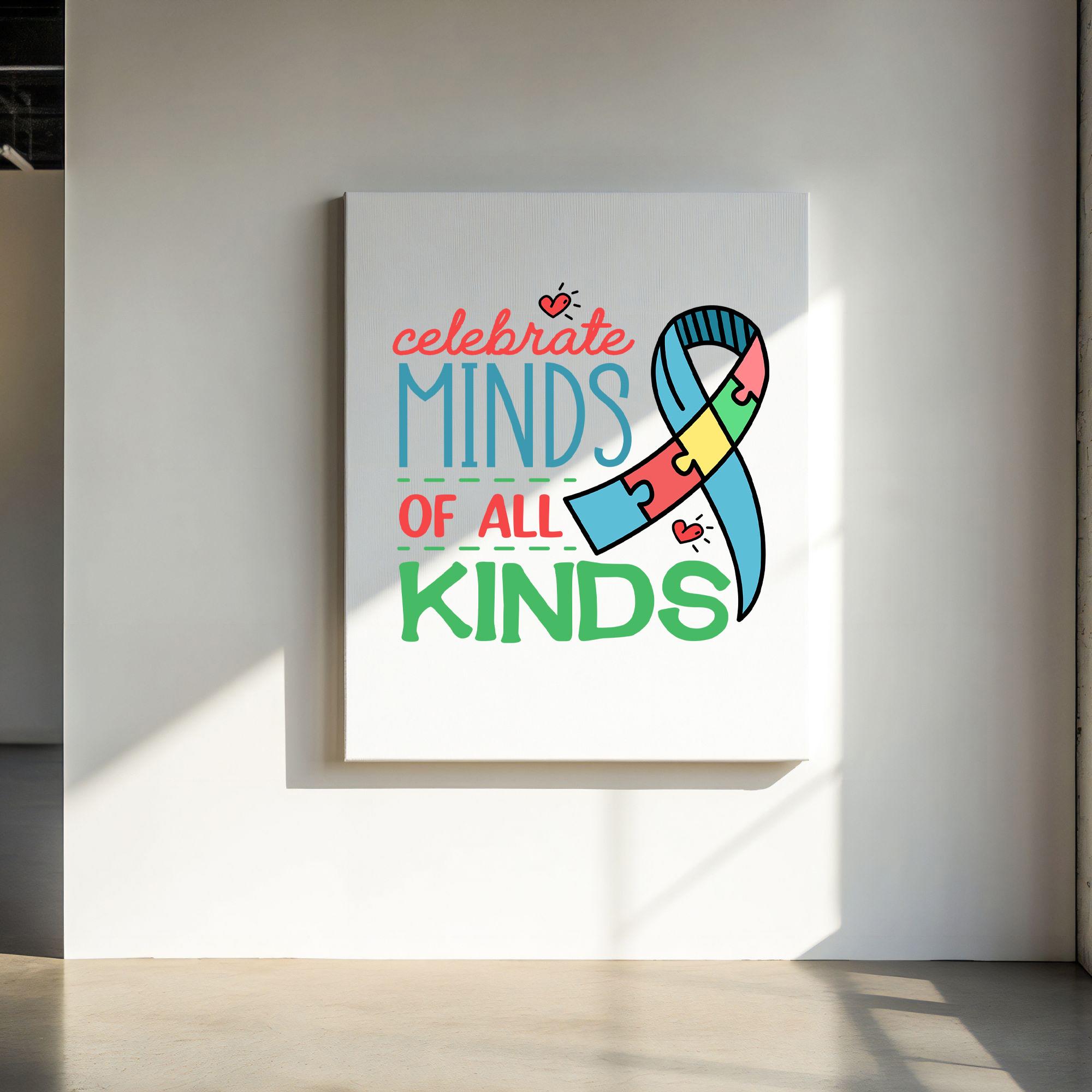 Celebrate Minds of All Kinds Svg Png | Autism Awareness, Neurodiversity ...