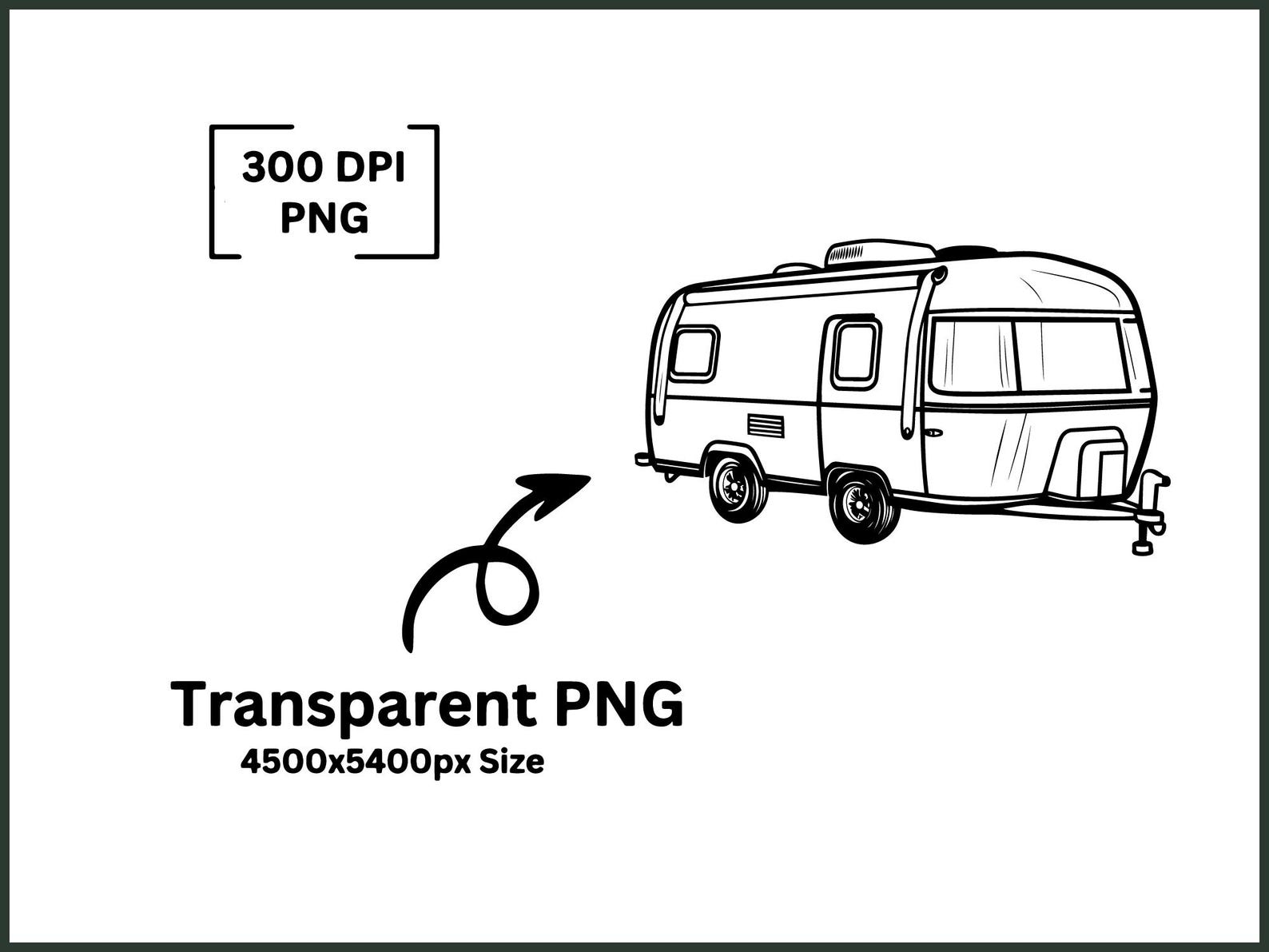 Airstream SVG Bundle: Caravan Clipart, Mobile Home Outline (PNG, Vector ...