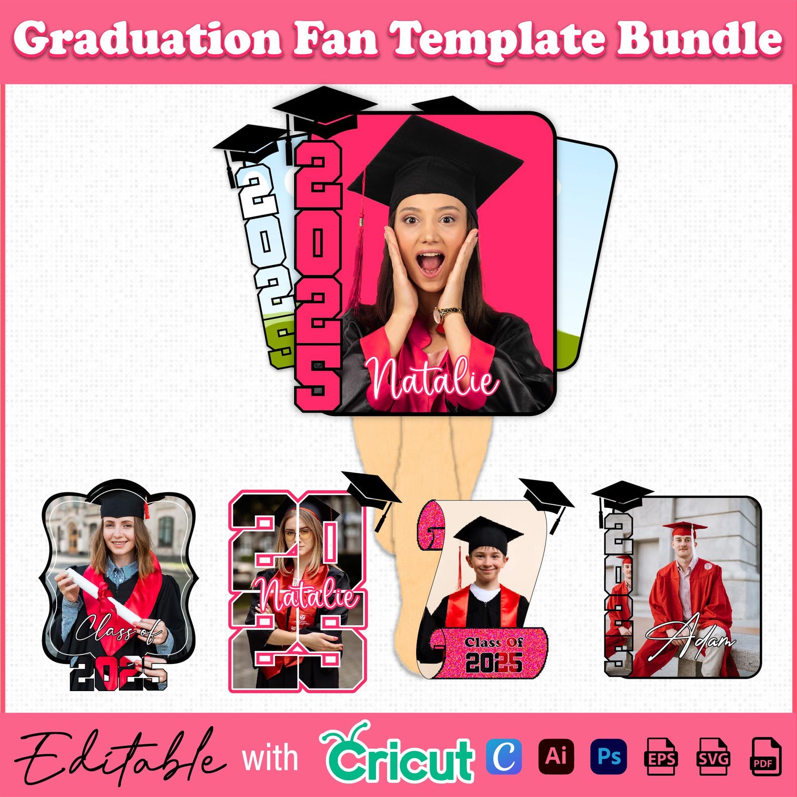 Graduation Fan Template, Grad Paddle Fan Template, Graduation Fan ...
