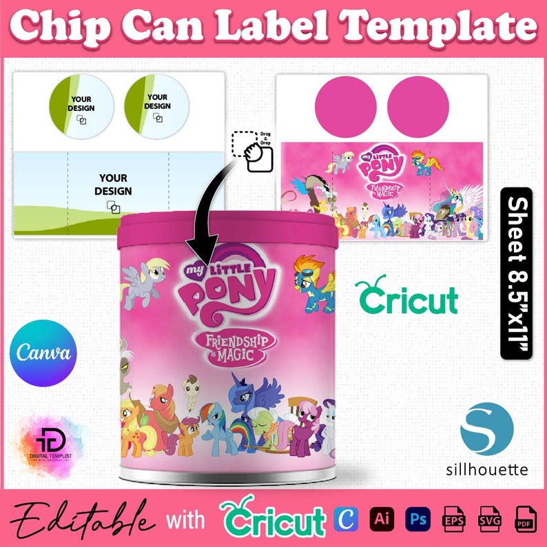 Pringles Chip Can Label Template, DIY, SVG, Canva (digital Download) - Etsy