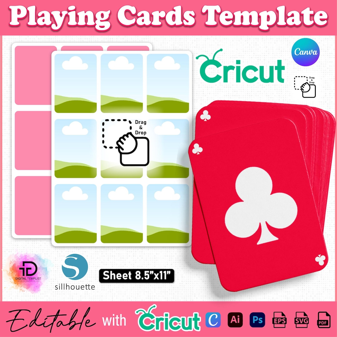 Playing Card Template, Playing Card DIY, Card Template SVG, Printable ...