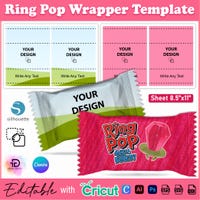 Ring Pop Party Favor Template: Editable Candy Label (digital Download ...