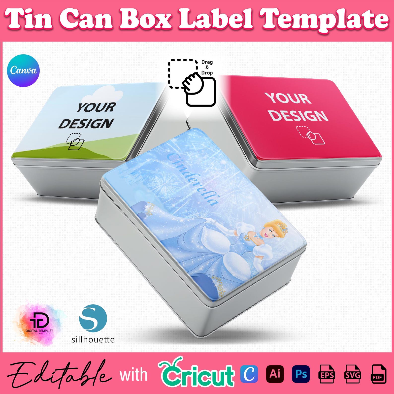 Tin Can Box Label Template, Tin Can Label, Tin Can SVG, Bank Tin Can ...