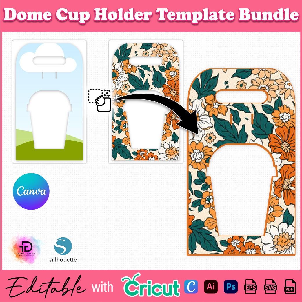 Dome Cup Holder Template Bundle, Dome Cup Holder Bundle, Mug Box ...
