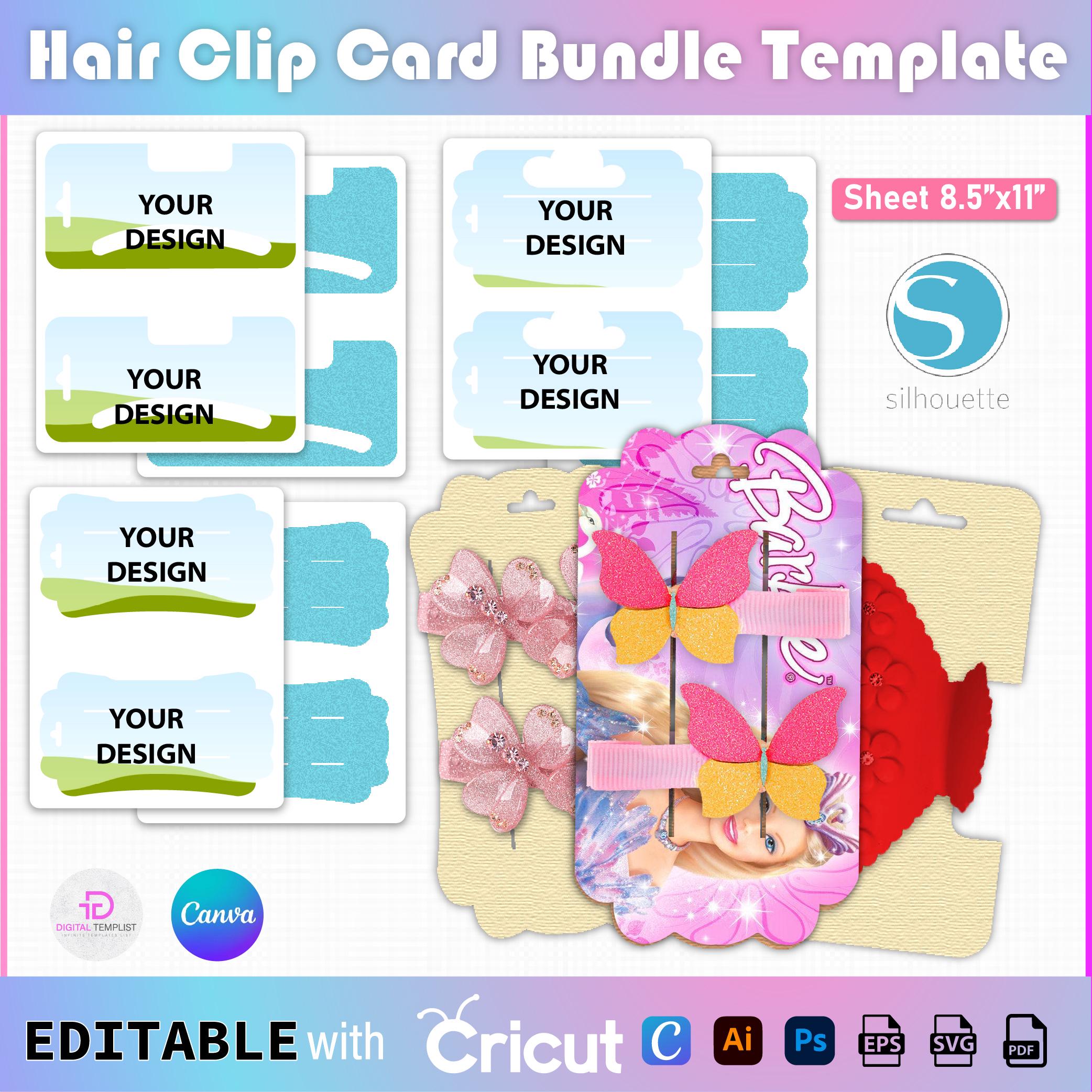 Hair Clip Card, Claw Clip Cards SVG, Hair Clip Holder, Hanging Display ...