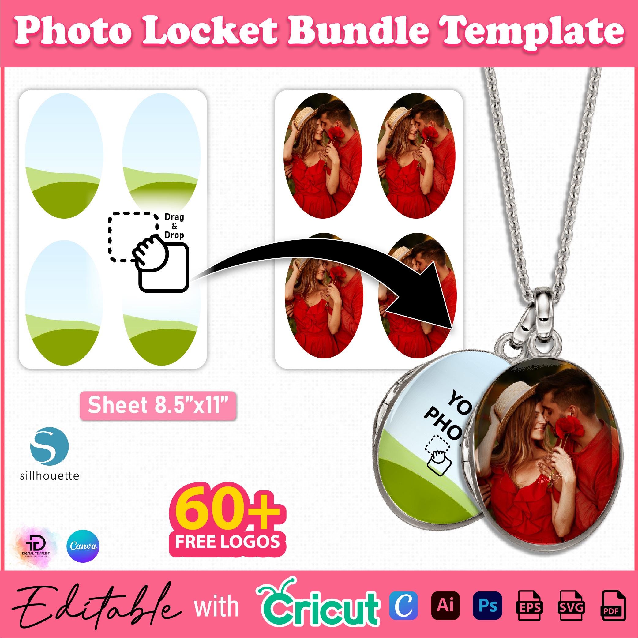 Photo Locket Template Bundle, Photo Locket SVG, Physical Locket ...