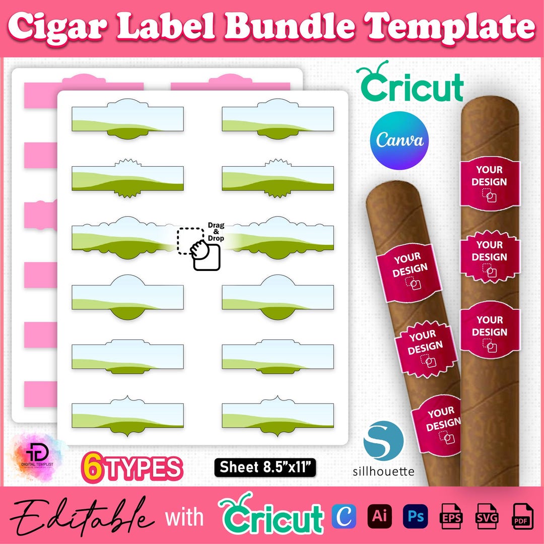 Cigar Label Template, Cigar Label Svg, Cigar Sticker Template Bundle ...