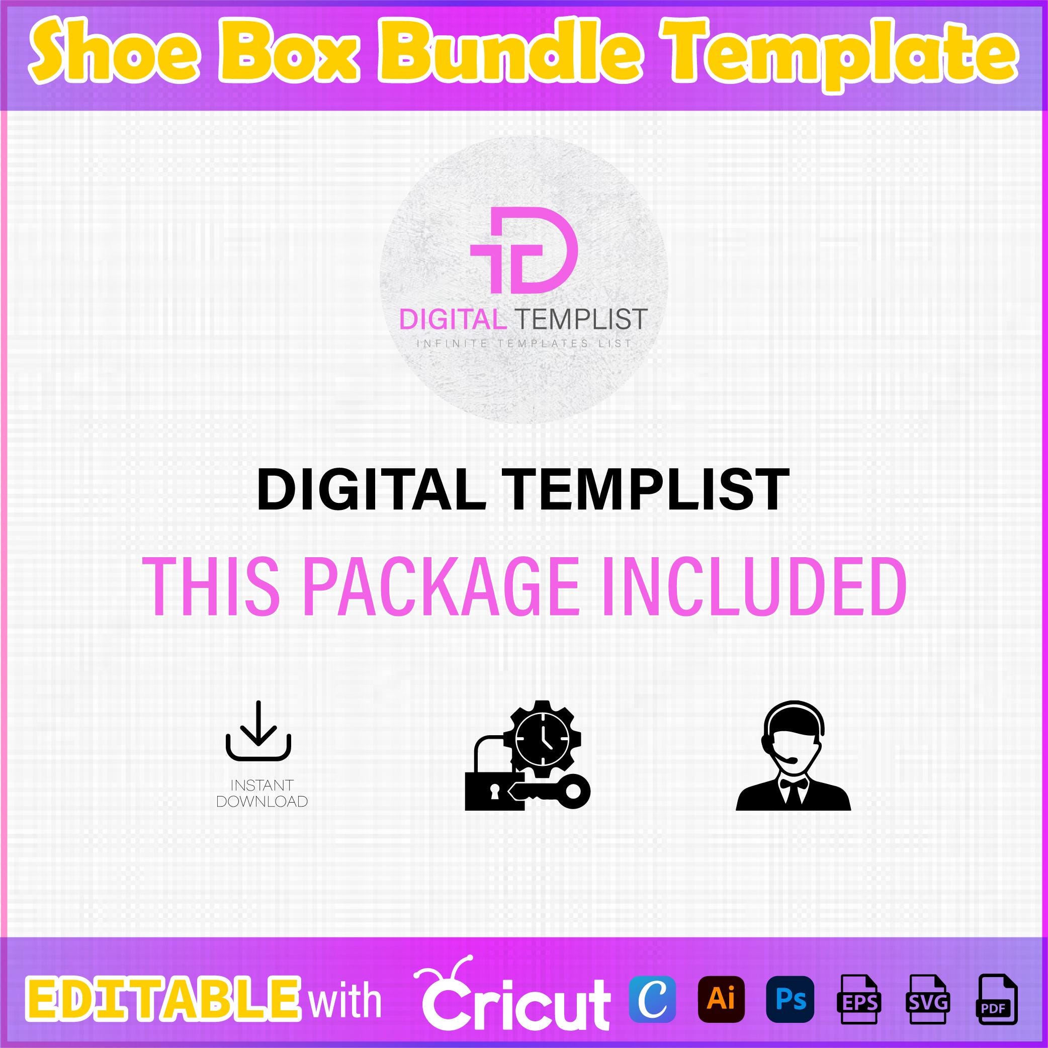 Shoe Box Template Bundle, Shoe Box Label SVG, Sneaker Box Template ...