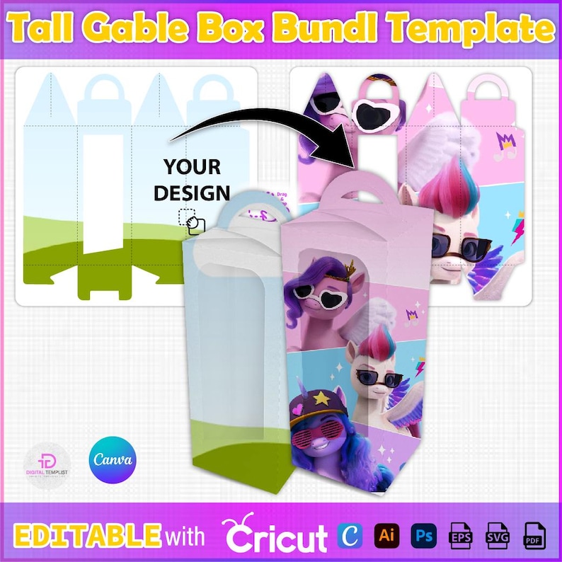 Tall Gable Box Template, DIY Party Favor (svg, Ai, Pdf) - Etsy