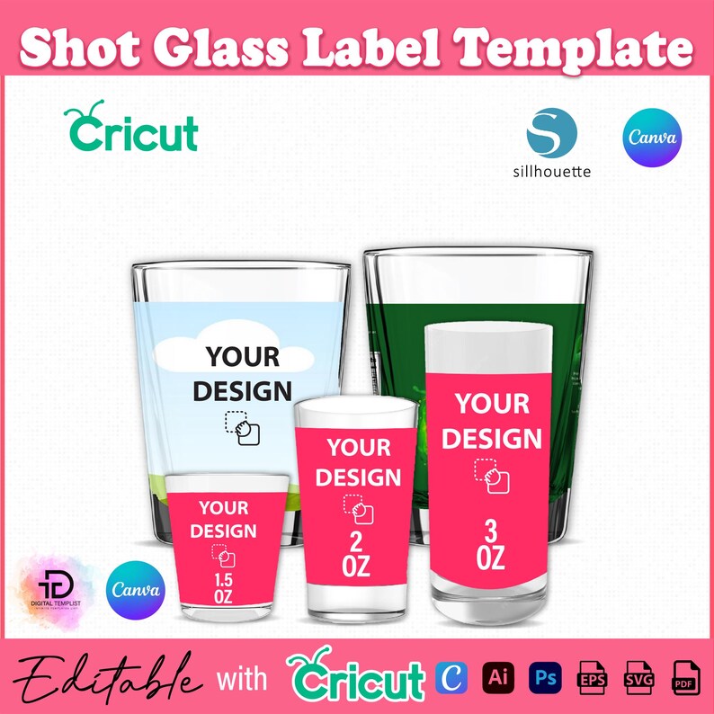 Shot Glass Template, Shot Glass Bundle, Shot Glass SVG, Shot Glass ...