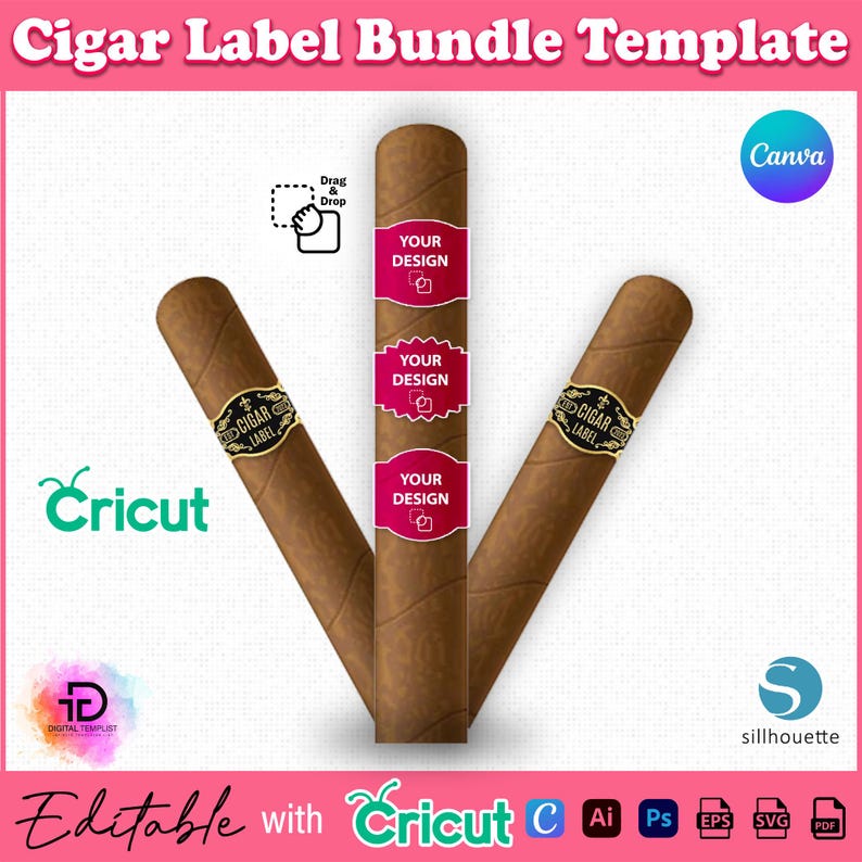 Cigar Label Template, Cigar Label Svg, Cigar Sticker Template Bundle ...