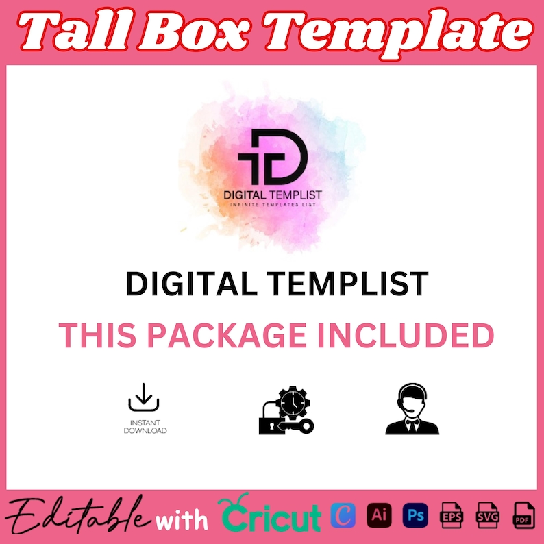 Tall Box Template, Cosmetic Box, Gift Box Template, Doll Box Template ...