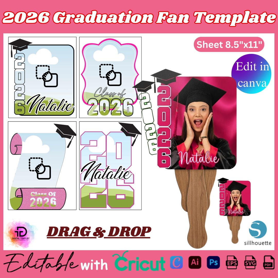 2026 Graduation Fan Template, Paddle Fan Template, Graduation Fan ...