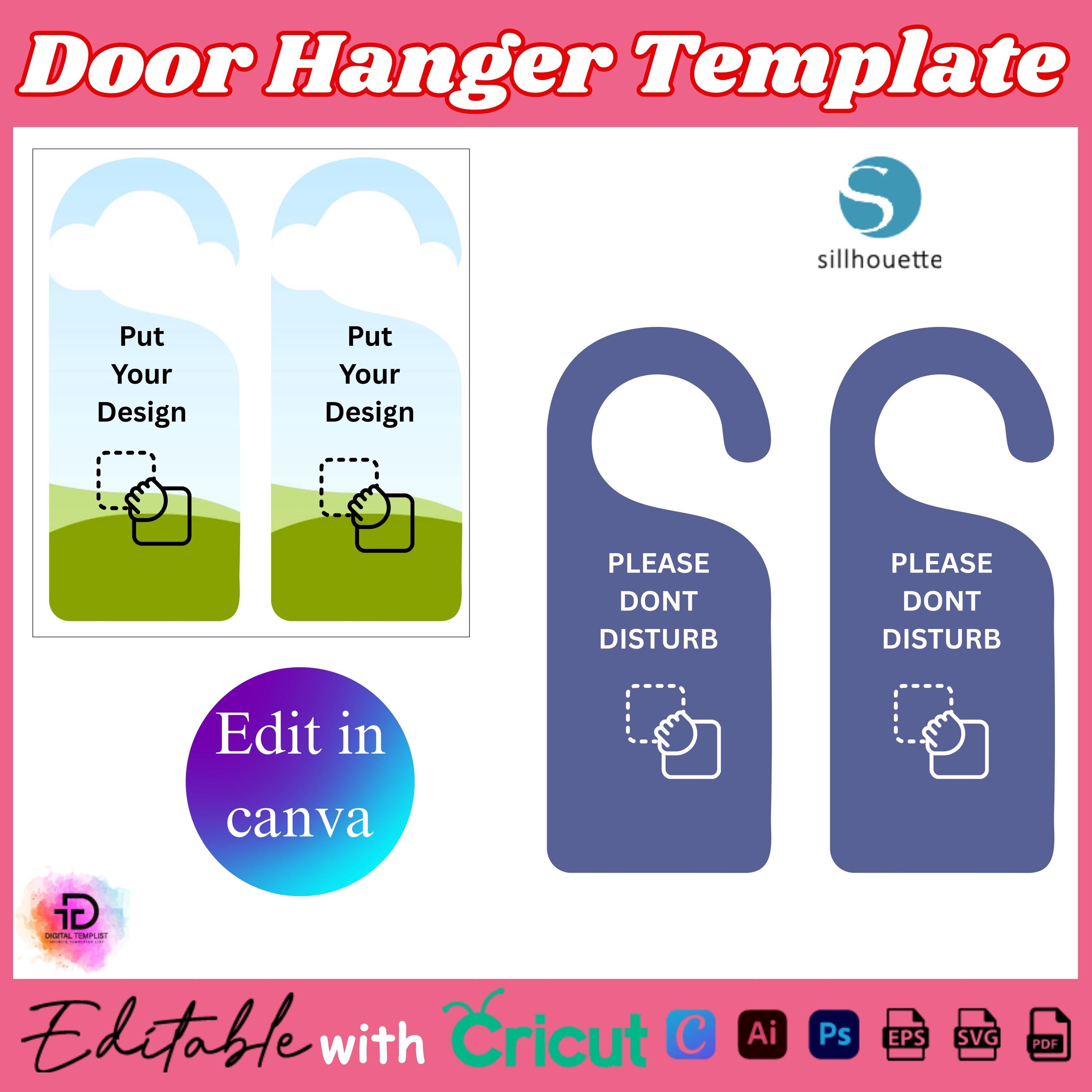 Door Hanger Template, Canva Editable Door Hanger, Door Tag Template ...