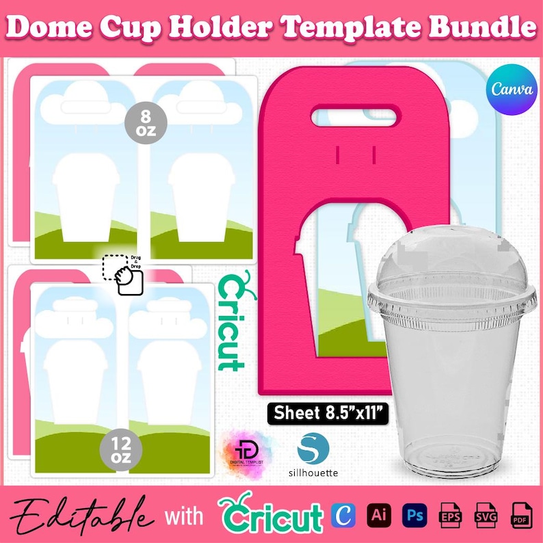 Dome Cup Holder Template Bundle, Dome Cup Holder Bundle, Mug Box ...