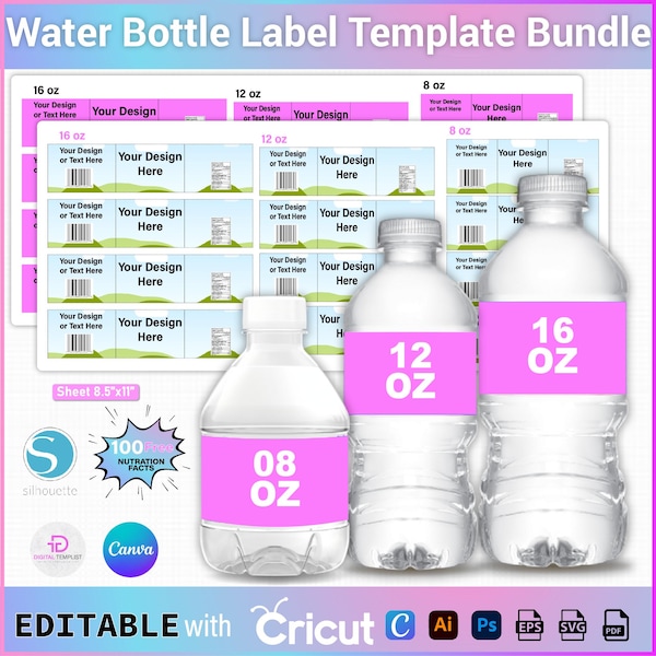 Water Bottle Svg - Etsy