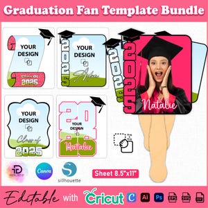 Graduation Fan Template, Grad Paddle Fan Template, Graduation Fan ...