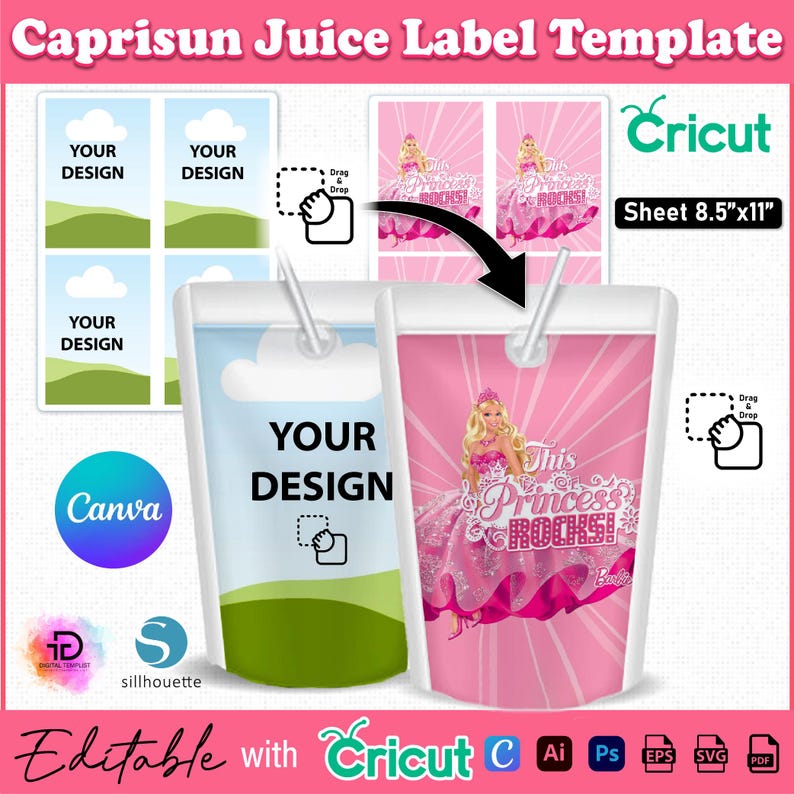 Caprisun Juice Label Template, Caprisun Label, Capri Juice Pouch Label ...