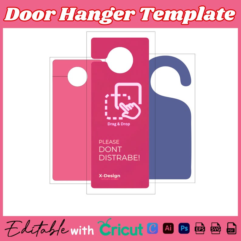 Door Hanger Template, Canva Editable Door Hanger, Door Tag Template ...