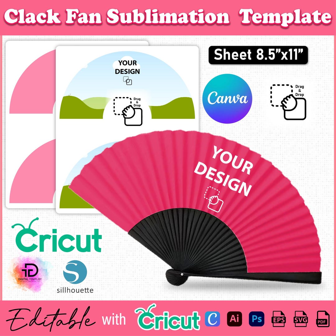 Clack Fan Template, Chinese Fan Bundle, Hand Fan, Clack Fan for ...