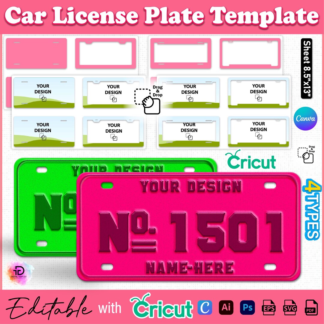 Car License Plate Template, DIY Car License, Car License Template ...