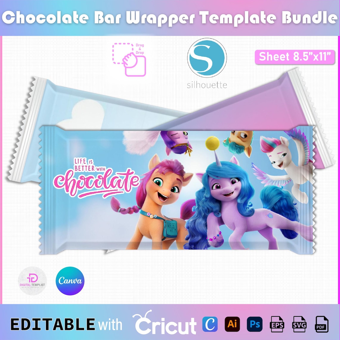 Chocolate Bar Wrapper Template , Chocolate Template Bundle, Chocolate ...