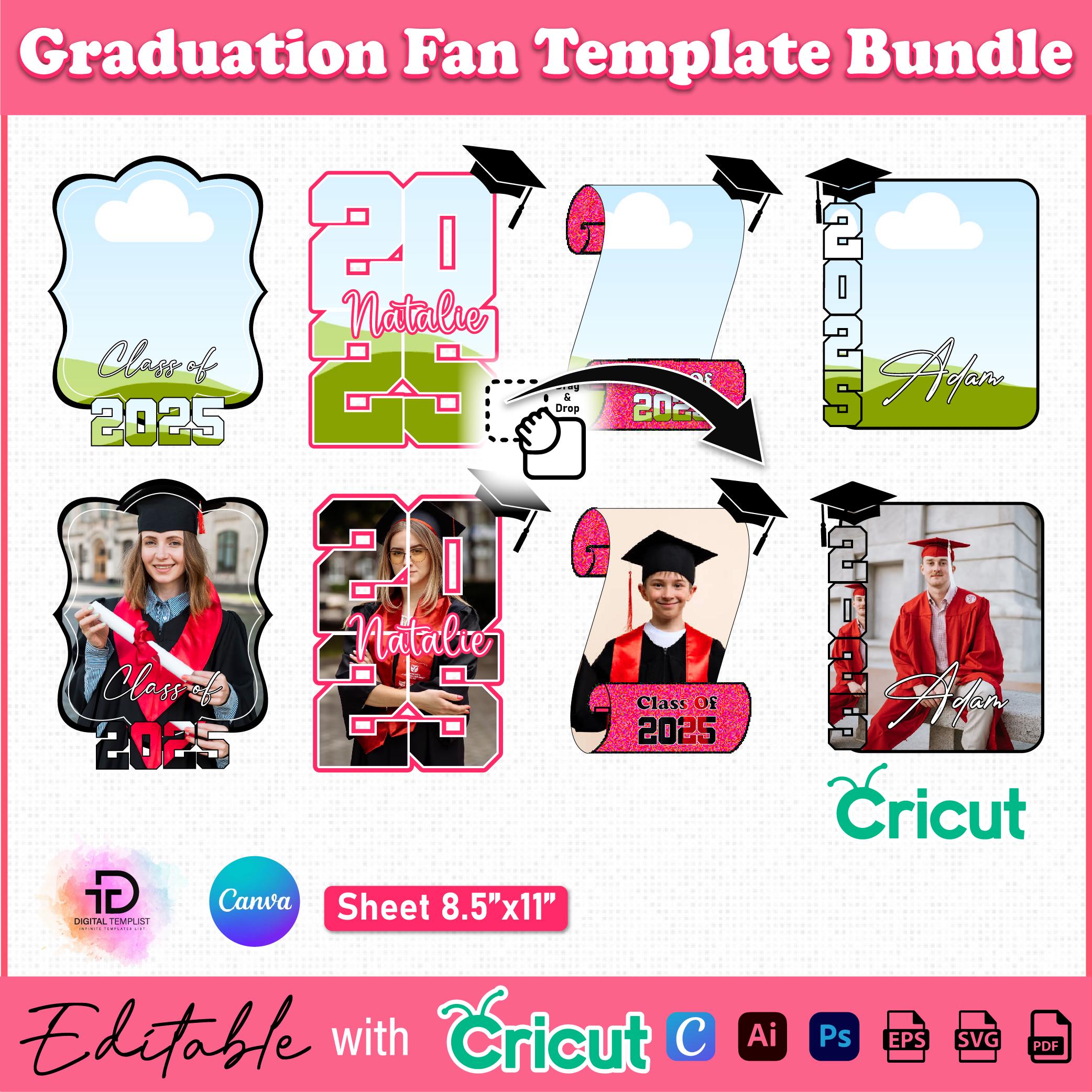 Graduation Fan Template, Grad Paddle Fan Template, Graduation Fan ...