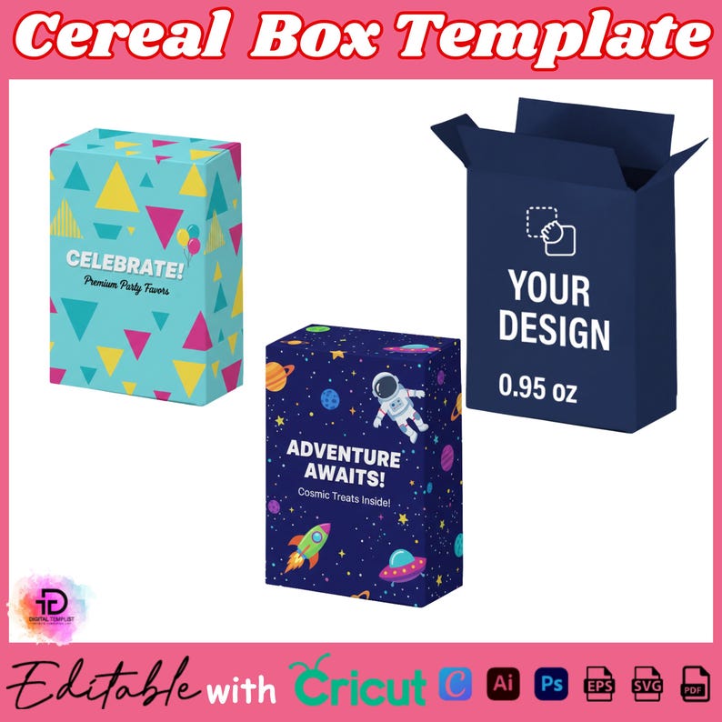 0.95 Oz Cereal Box Template, Snack Box Template, Custom Box, Cereal ...