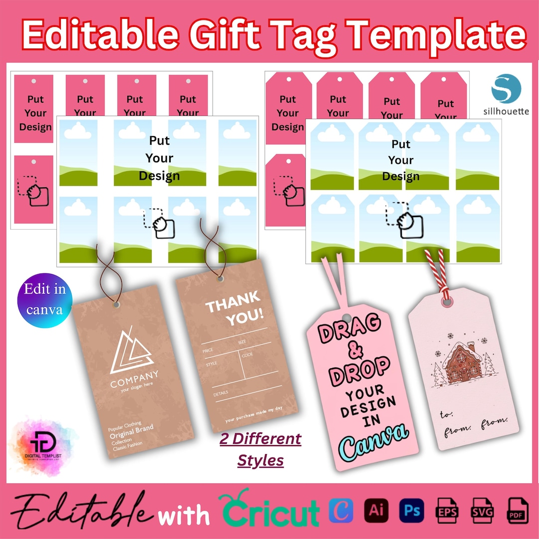 Gift Tag Template, Wedding Gift Tags, Printable Hang Tags, Birthday ...