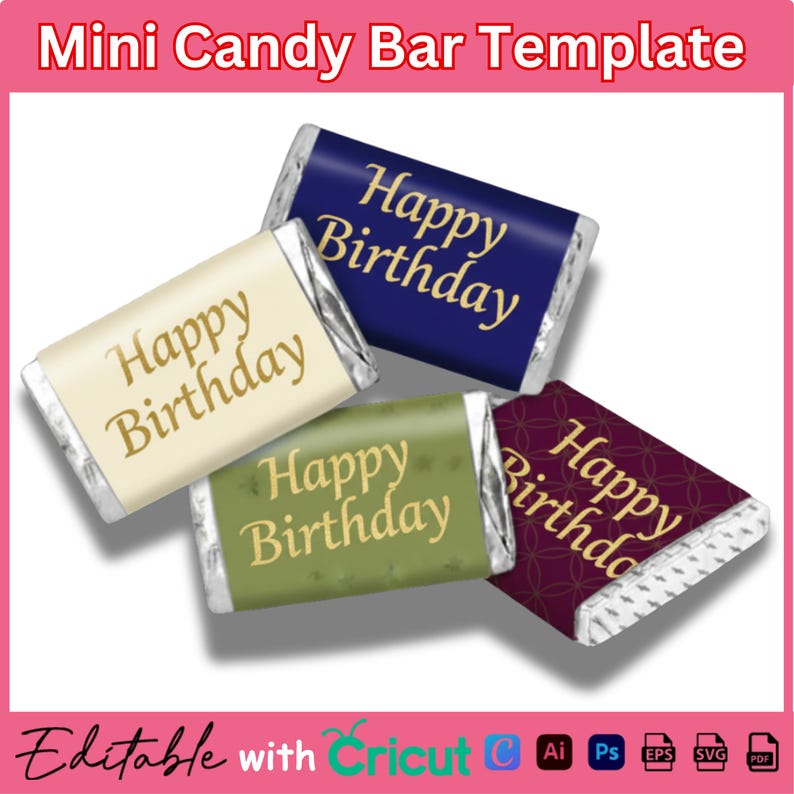 Mini Chocolate Wrapper Template, Mini Candy Bar Labels, Mini Candy Bar ...