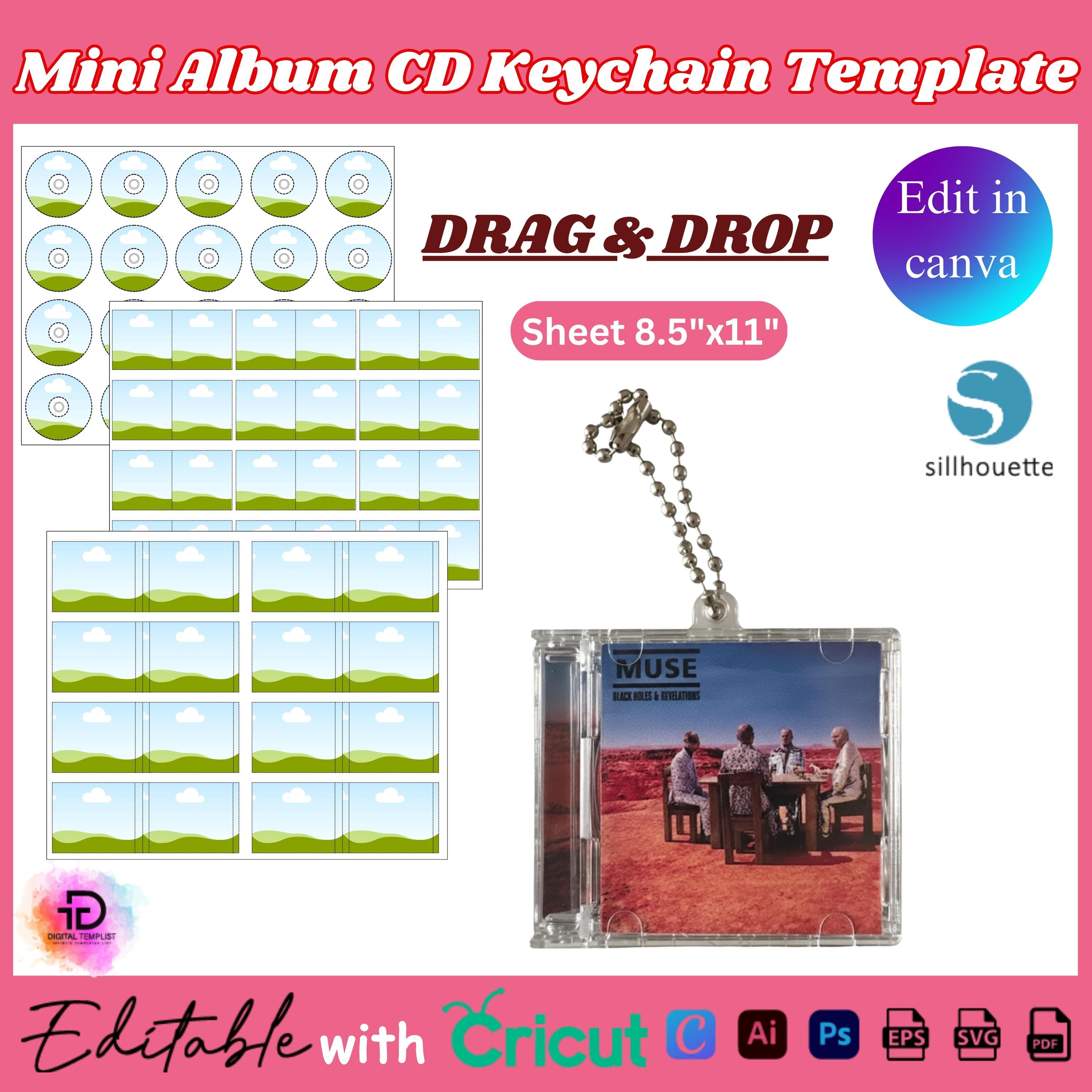 Mini Album CD Keychain Template, Cd Keychain Template, Jewel Case ...