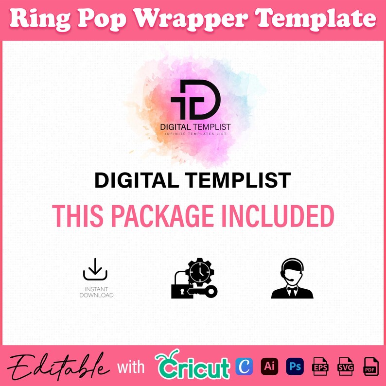 Ring Pop Wrapper, Ring Pop Label, Ring Pop Template, Canva Editable ...