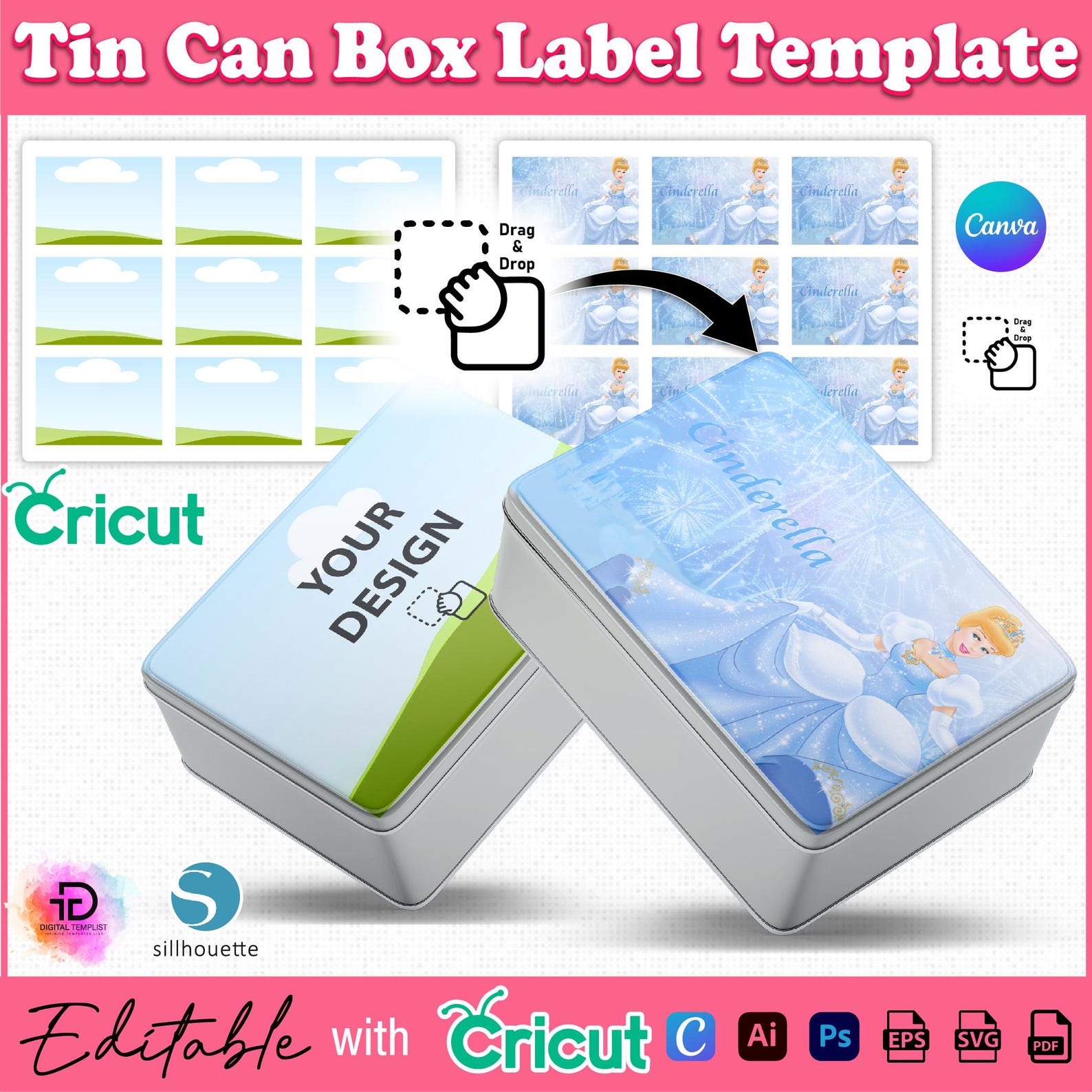 Tin Can Box Label Template, Tin Can Label, Tin Can SVG, Bank Tin Can ...