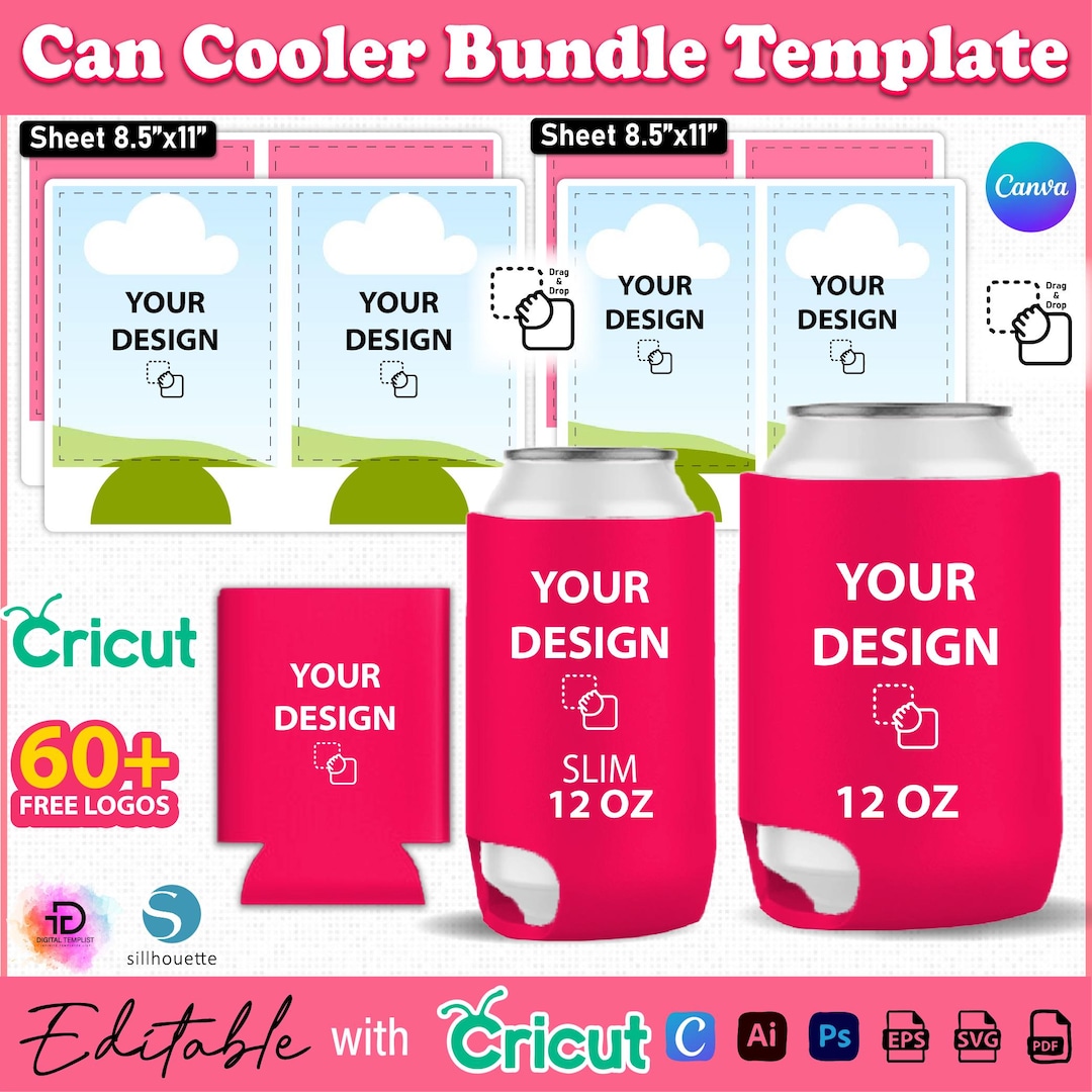 Can Cooler Template, Can Cooler SVG, Bottle Cooler Template, Beer ...