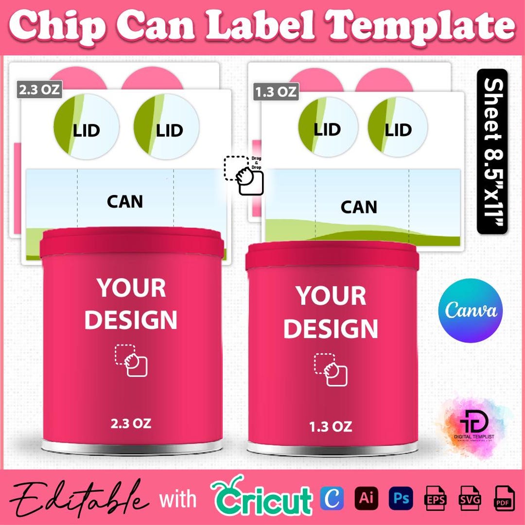 Chip Can Label Template, Pringles Template, Chip Can Template, Pringle ...
