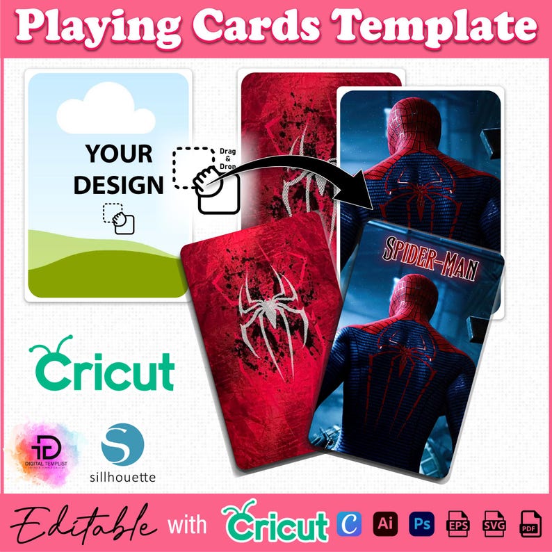 Playing Card Template, Playing Card DIY, Card Template SVG, Printable ...