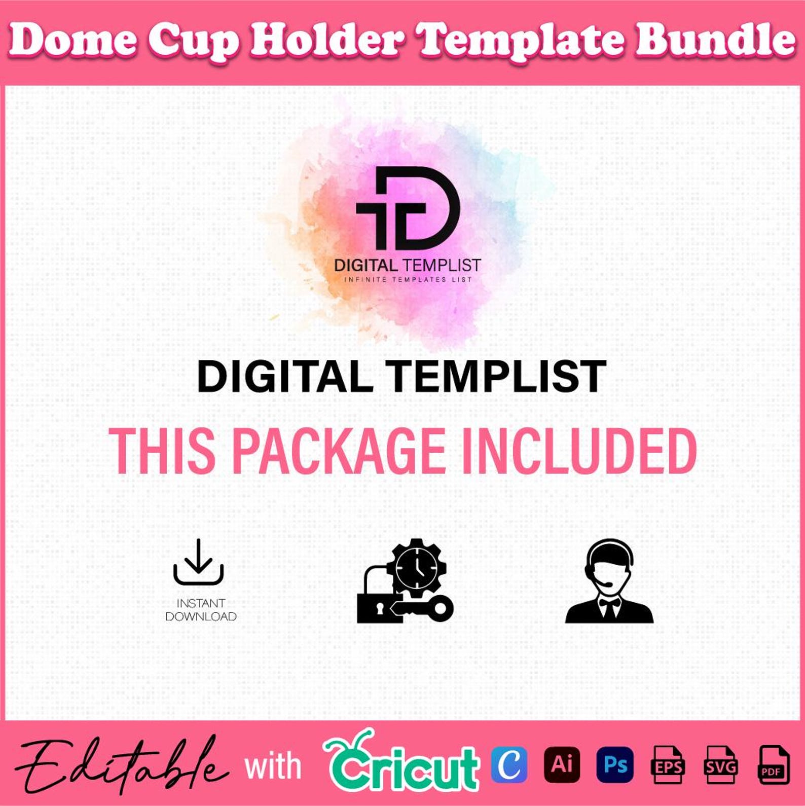 Dome Cup Holder Template Bundle, Dome Cup Holder Bundle, Mug Box ...