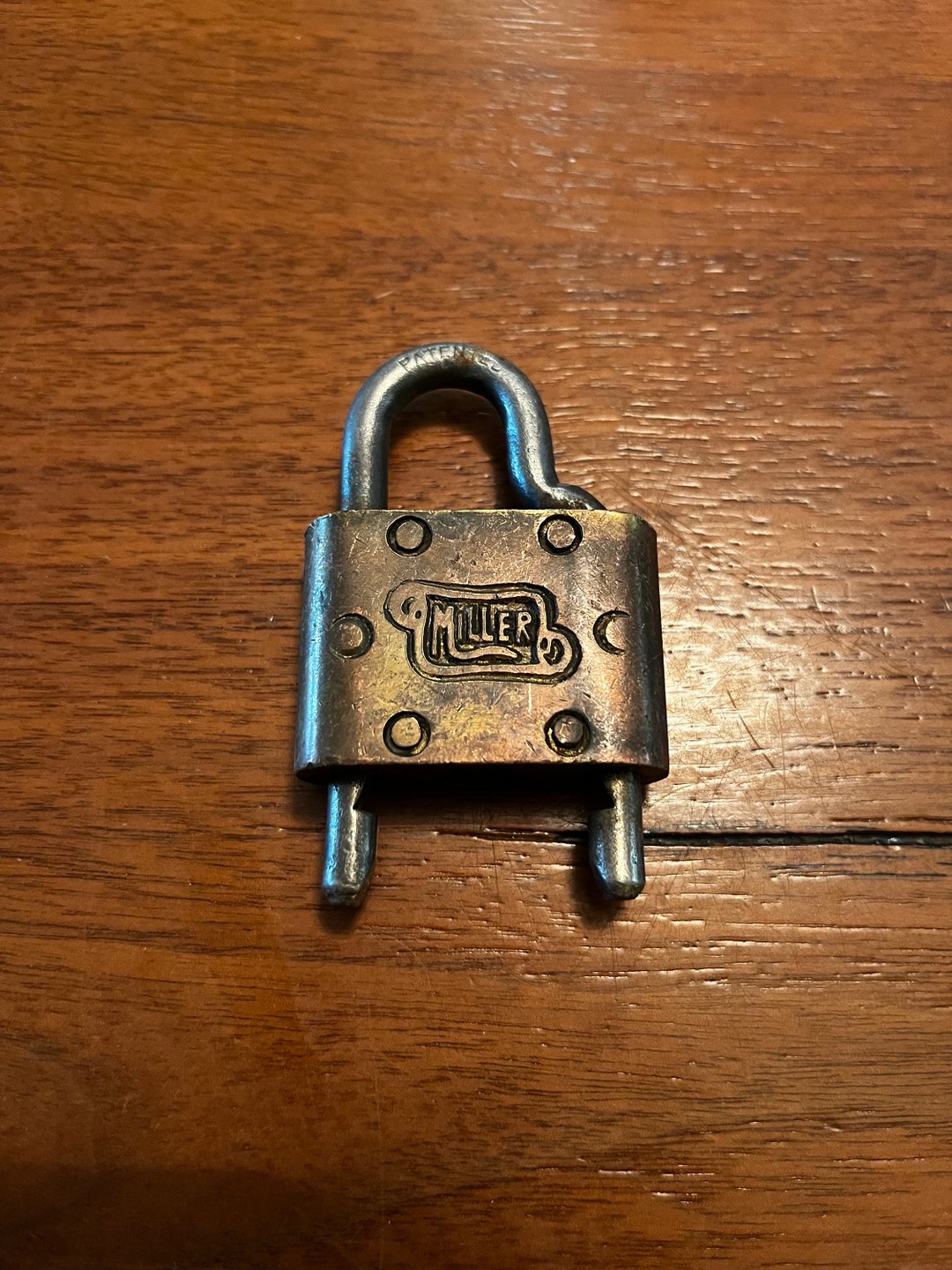 Vintage Unique Miller Brass Padlock No Key Antique USA Steampunk Lock ...