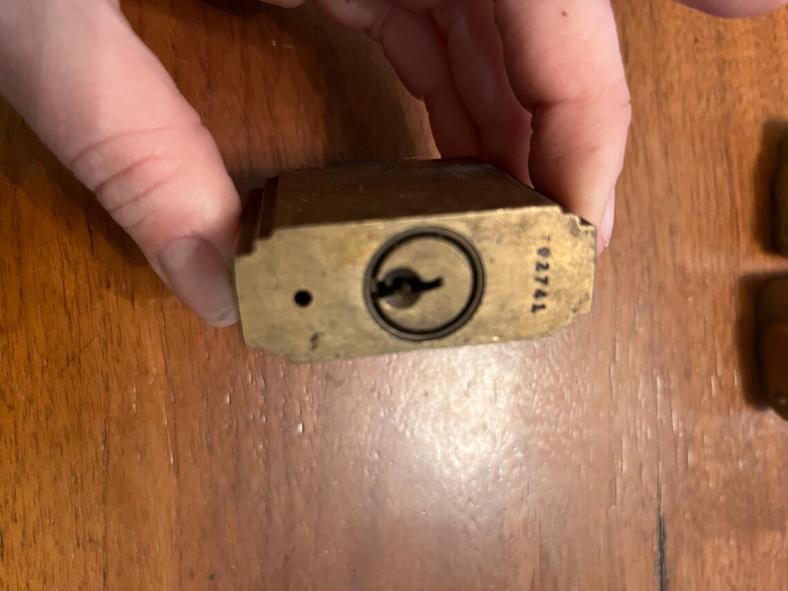 Vintage Elgin Brass Padlock No Key Antique USA Steampunk Lock Hardware ...