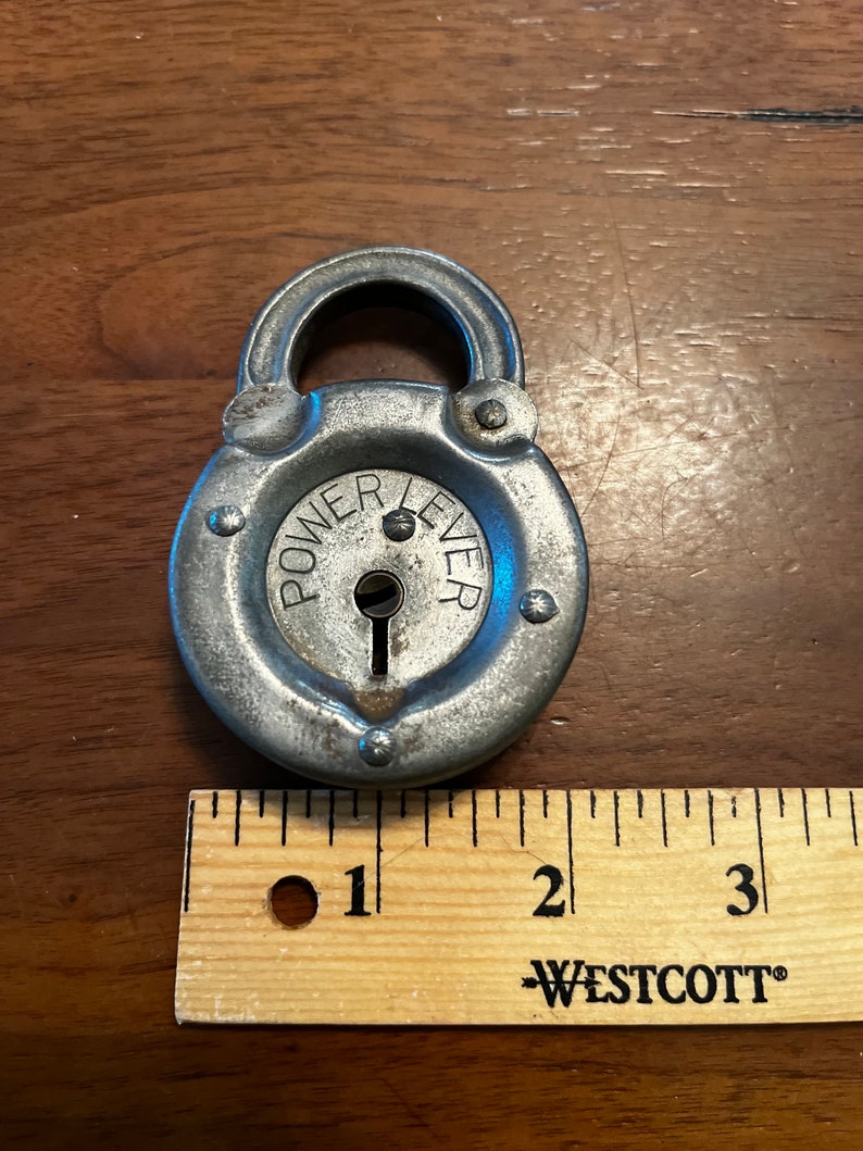 Vintage Power Lever Railroad Style Padlock No Key Antique USA Steampunk ...