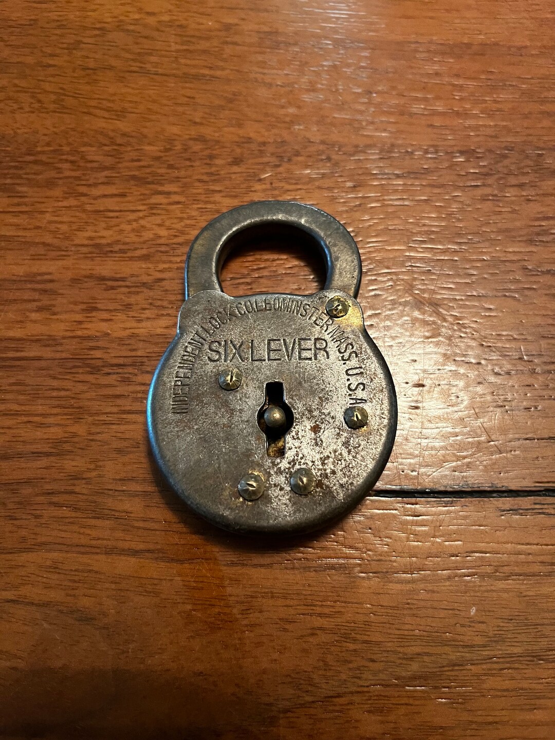 Vintage Six Lever Railroad Style Padlock No Key Antique USA Steampunk ...